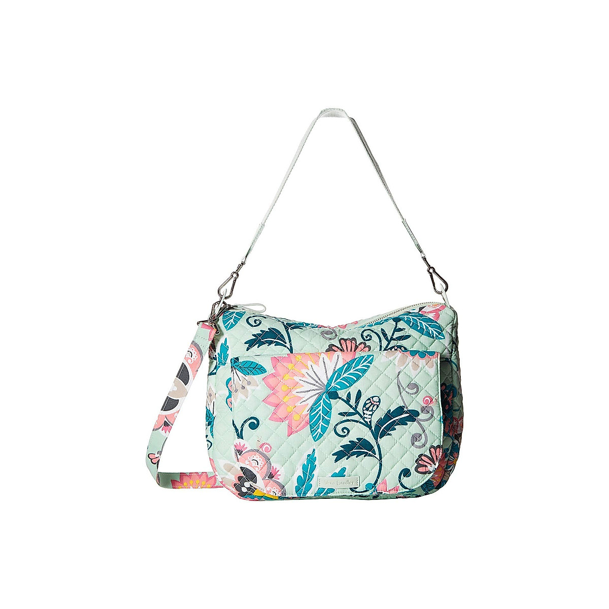 Vera Bradley Carson Shoulder Bag Mint Flowers One Size