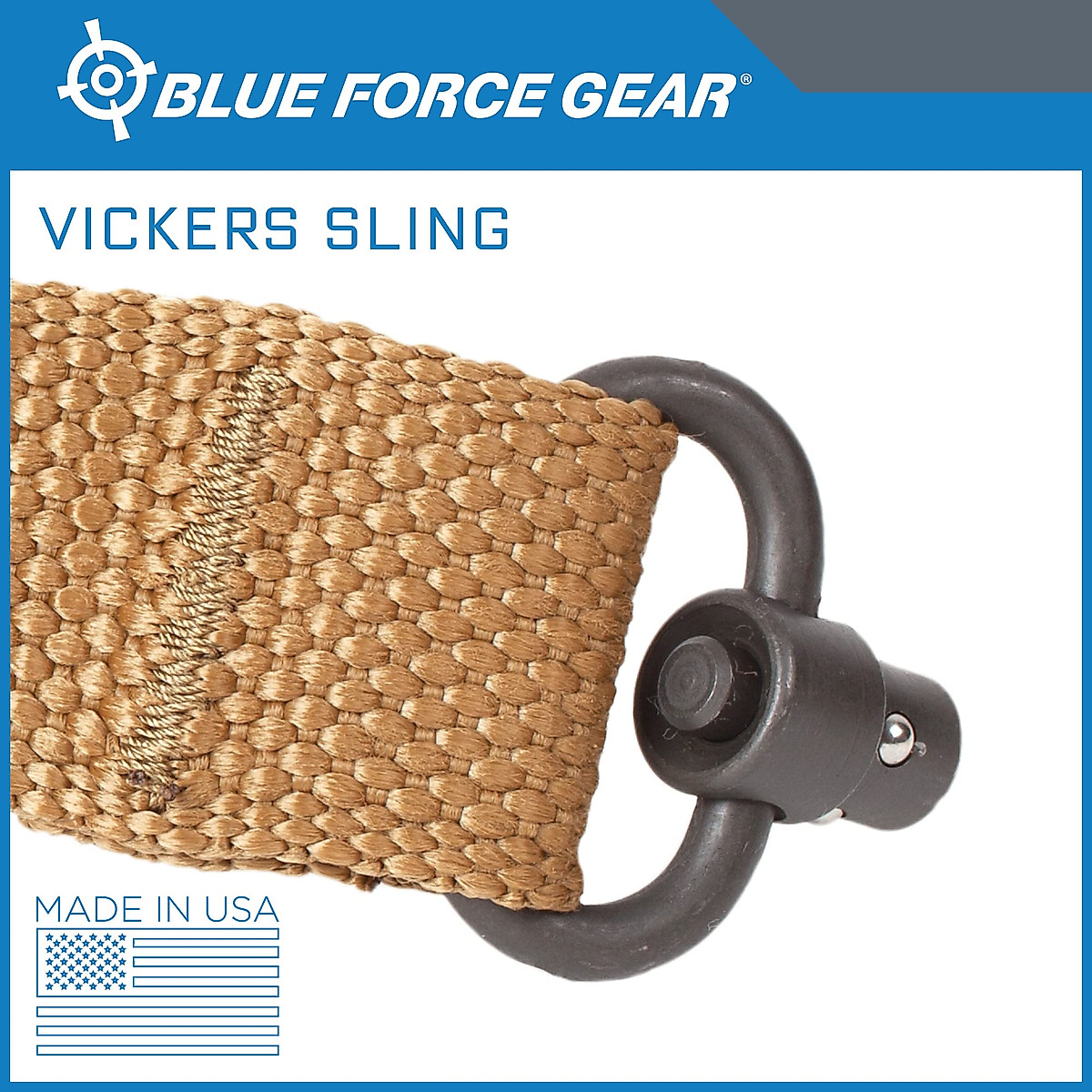 Blue Force Gear Vickers Push Button Sling | Adjusts for Carrying Positions | 2 Point Sling with QD Points | 36-62 inches (Multicam Camo)