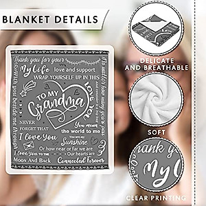 Gifts for Grandma, Grandma Mothers Day Birthday Gifts for Nana Soft Flannel Blanket, Grandmother Gifts from Grandchildren, Grandma Gifts for Mothers Day, The Best Grammy Ever Gifts (60” x 50”)