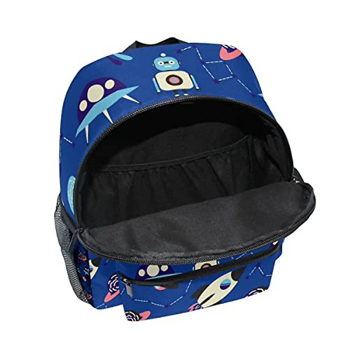Glaphy Custom Kid's Name Backpack Outer Space Spaceship Planets Rocket Toddler Backpack Personalized Name Preschool Bookbag for Boys Girls