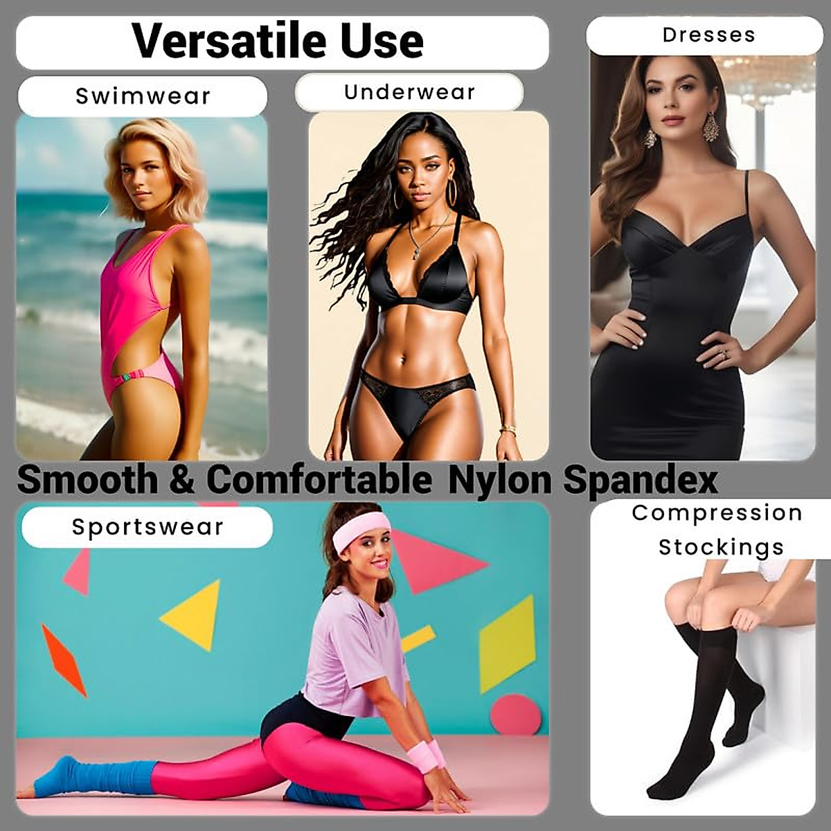 Generic 2-Yard Nylon Spandex Fabric for Activewear|4 Way Stretch Fabric | Nylon Fabric by The Yard |Dancewear Fabric| Yoga Fabric| Tricot Fabric for Sportswear Royal Blue