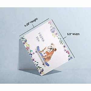 Twigs Paper Thank You Cards Dogs Design - 12 Assorted Dogs Thank You Cards with Envelopes - Made in USA Greeting Card - Eco Friendly Blank Cards and Envelopes - 5.5 x 4.25 Size Appreciation Cards