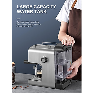 Ihomekee Espresso machine, CM6822 15 Bar Coffee Maker for Cappuccino and Latte Maker With Milk Frother, Removable Water Tank, Fast Heating Coffee Machine for Home, Office