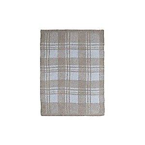 Barefoot Dreams CozyChic CozyChic Plaid Stroller Blanket, Sky/Dove Gray-30”x40