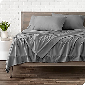 Bare Home Super Soft Fleece Sheet Set - Queen Size - Extra Plush Polar Fleece, No-Pilling Bed Sheets - All Season Cozy Warmth (Queen, Light Grey)