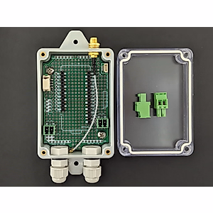 qBoxMini AFC DIY IOT Enclosure Kit (One SMA), IOT Enclosure for Feather ESP32 Cellular LoRa WiFi Arduino Board, Waterproof IP65 Enclosure with Glands, prototyping PCB, connectors Set and SMA