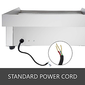 VBENLEM 22" Commercial Electric Griddle,Electric Countertop Flat Top Griddle 110V 1600W,Non-Stick Restaurant Teppanyaki Stainless Steel Grill,Adjustable Temperature Control 122°F-572°F.