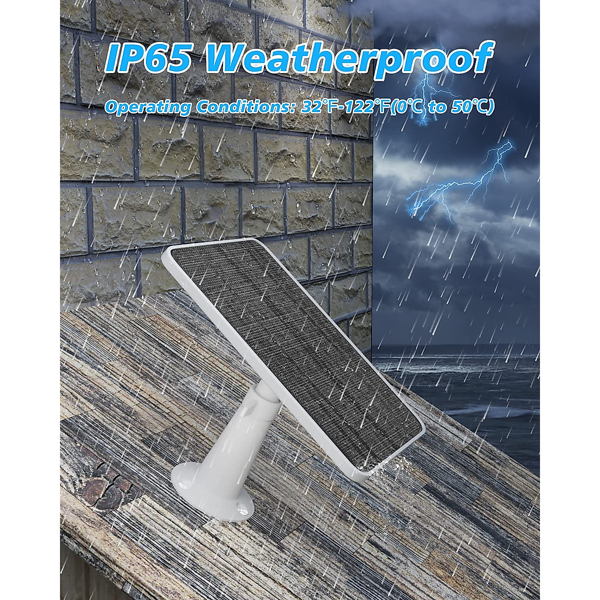 Solar Panel Charger Compatible with Arlo Pro 5S/Pro 4/Pro 3/Pro 3 Floodlight/Ultra/Ultra 2 Camera, 6V 4.5W Solar Panels Charging IP65 Weatherproof w/ 9.8ft Charging Cable Adjustable Wall Mount, 4 Pack