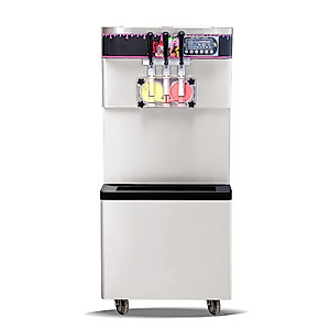 Kolice Commercial ETL 3 flavors soft ice cream machine,yogurt soft serve ice cream machine,ice cream machine-2+1 mixed flavors, full transparent dispenser,upper tanks refrigerated