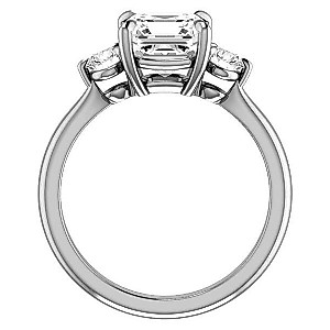 3 CT Asscher Cut VVS1 Colorless Moissanite Engagement Ring Set, Wedding/Bridal Ring Set, Sterling Silver Vintage Antique Anniversary Promise Ring Set Gift for Her (0.5)