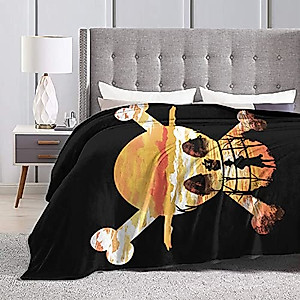 One Piece Blanket Flannel Fleece Anime Throw Blanket for Living Room/Bedroom/Sofa/Chair 80"X60"