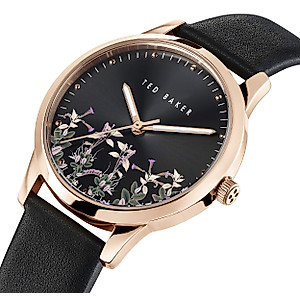 Ted Baker Fitzrovia Jardin Ladies Black Leather Strap Watch (Model: BKPFZF0049I)