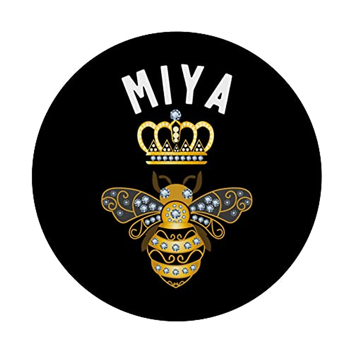 Miya Name Miya Birthday Gifts Queen Crown Bee Miya PopSockets Swappable PopGrip