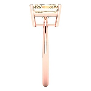Clara Pucci 2.5ct Radiant Cut Solitaire Genuine Natural Morganite Wedding Bridal Designer Anniversary Engagement Ring 14k Rose Gold