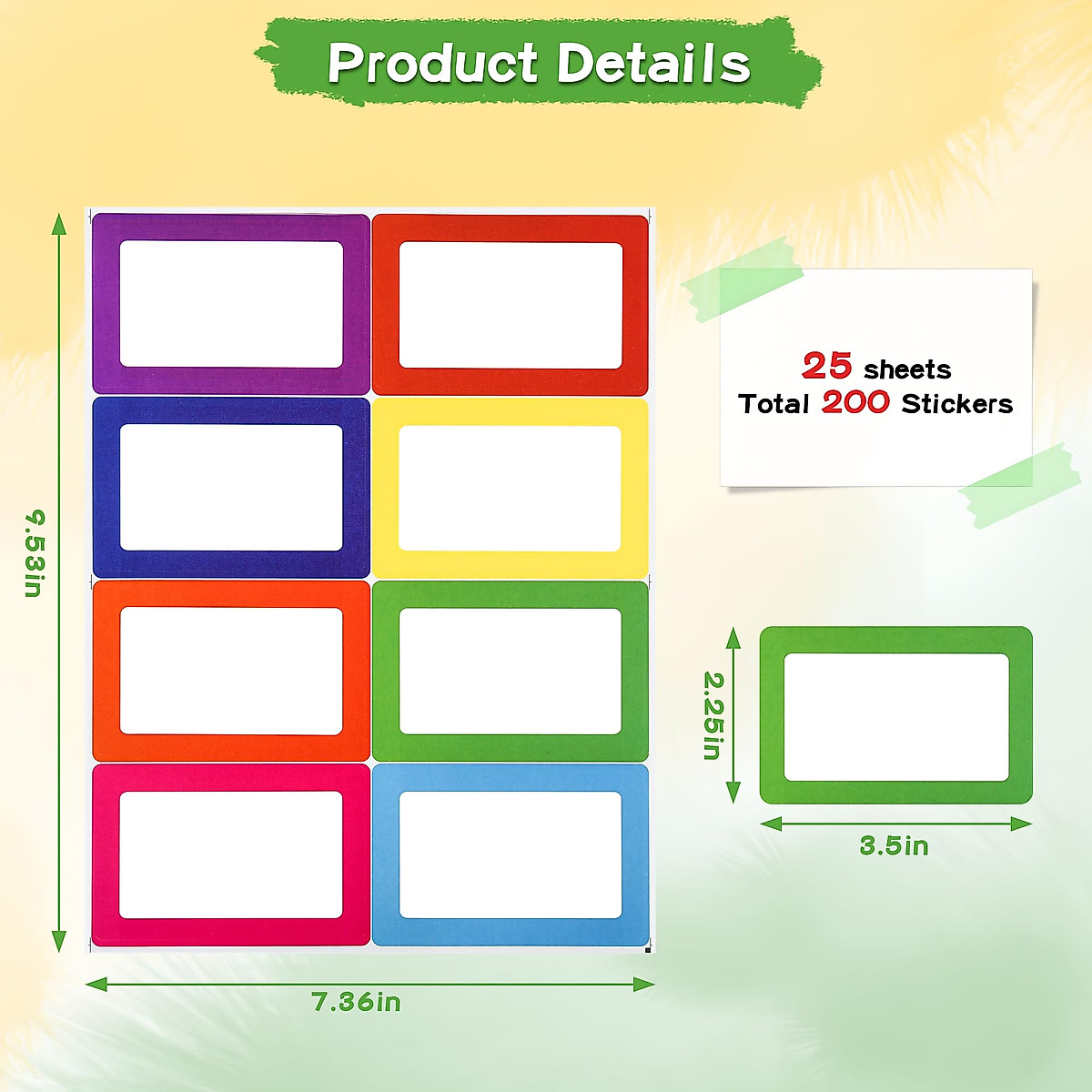 Pacific Mailer Name Tag Stickers Label Stickers Name Stickers for School Office Home Meeting [200 Labels, 3.5" x 2.25"]