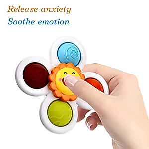 Suction Cup Spinner Toys for Babies，Toddler Fidget Toys Age 1-2, Suction Cup Bath Toys, Sensory Toys for Toddlers 1-3, Birthday Gifts for Girl Boy