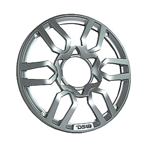 DS18 PRO-GRILL10 Speaker Cover - 10-Inch Car Audio Plastic Universal Speaker Grill Cover, Cover and Protect Your Speakers - Silver - Set of 2