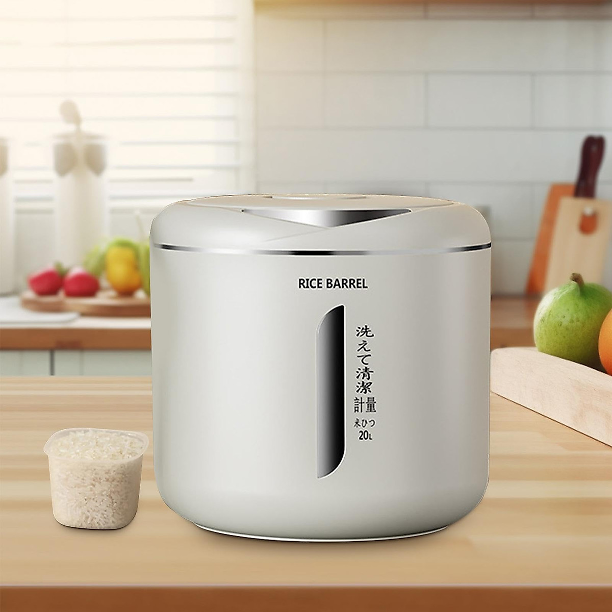 Rice Airtight Storage Container - Cereal Dry Food Flour Bin, Moisture Proof Barrel | Large Capacity Grain Storage Box Rice Dispenser, Kitchen Dry Food Storage Bin Cereal Containers for Flour Pasta