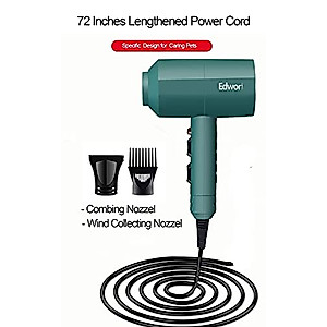 IONE Dog Cat Hair Dryer,Professinal Double Force Grooming Blower Dryer for Medium/Small Pets,IEC & UL Certificated (Deep Green)