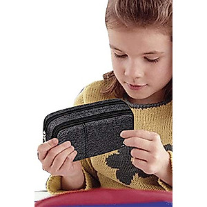 Pencil Case Large Capacity Pencil Bag Pouch with Durable Double Zipper by Only Warm for School office Heather Grey