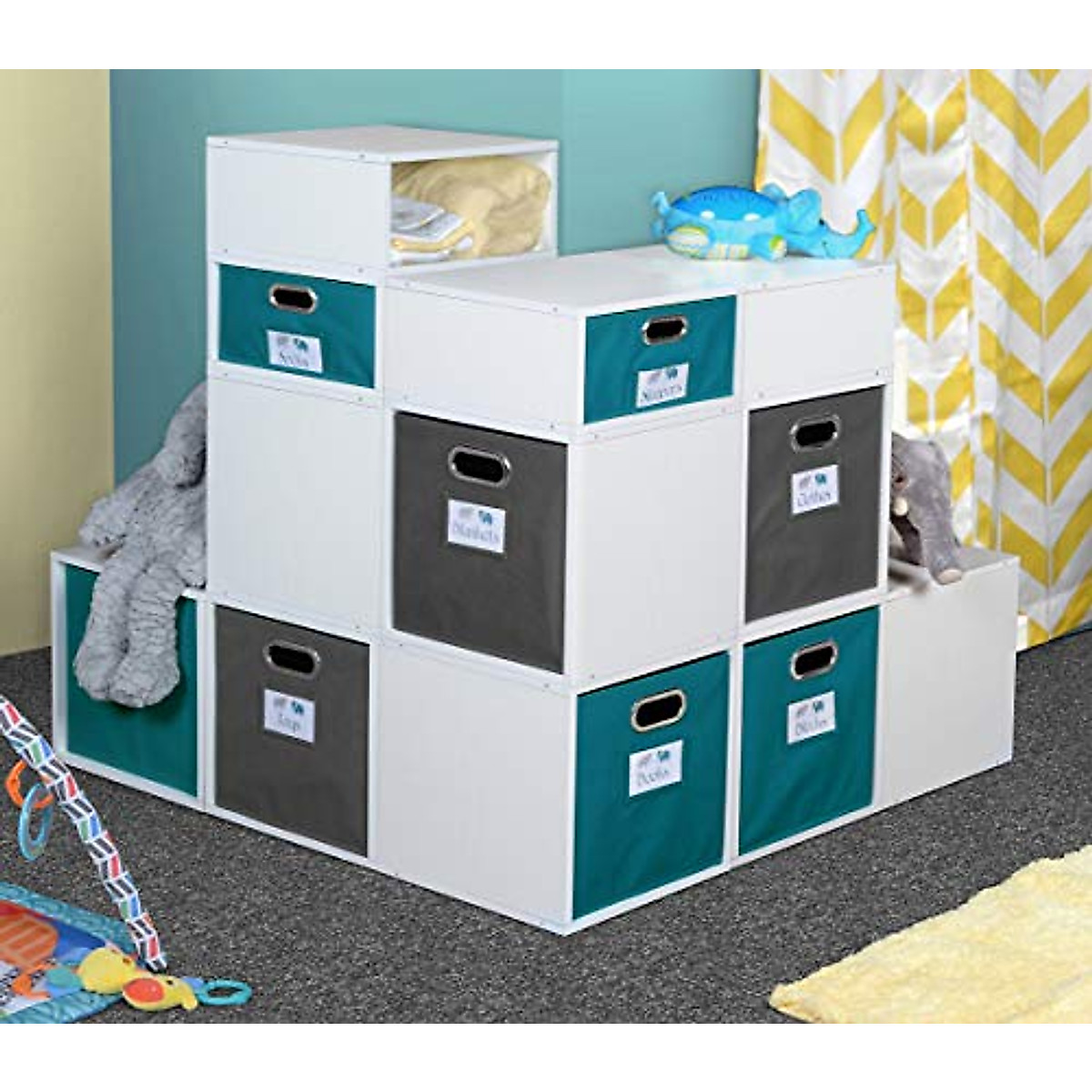 Niche Cubo Set of 2 Half-Size Foldable Fabric Storage Bins- Teal