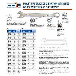 HHIP 7023-1004 Forged Steel Combination Wrench, 7/16" Size