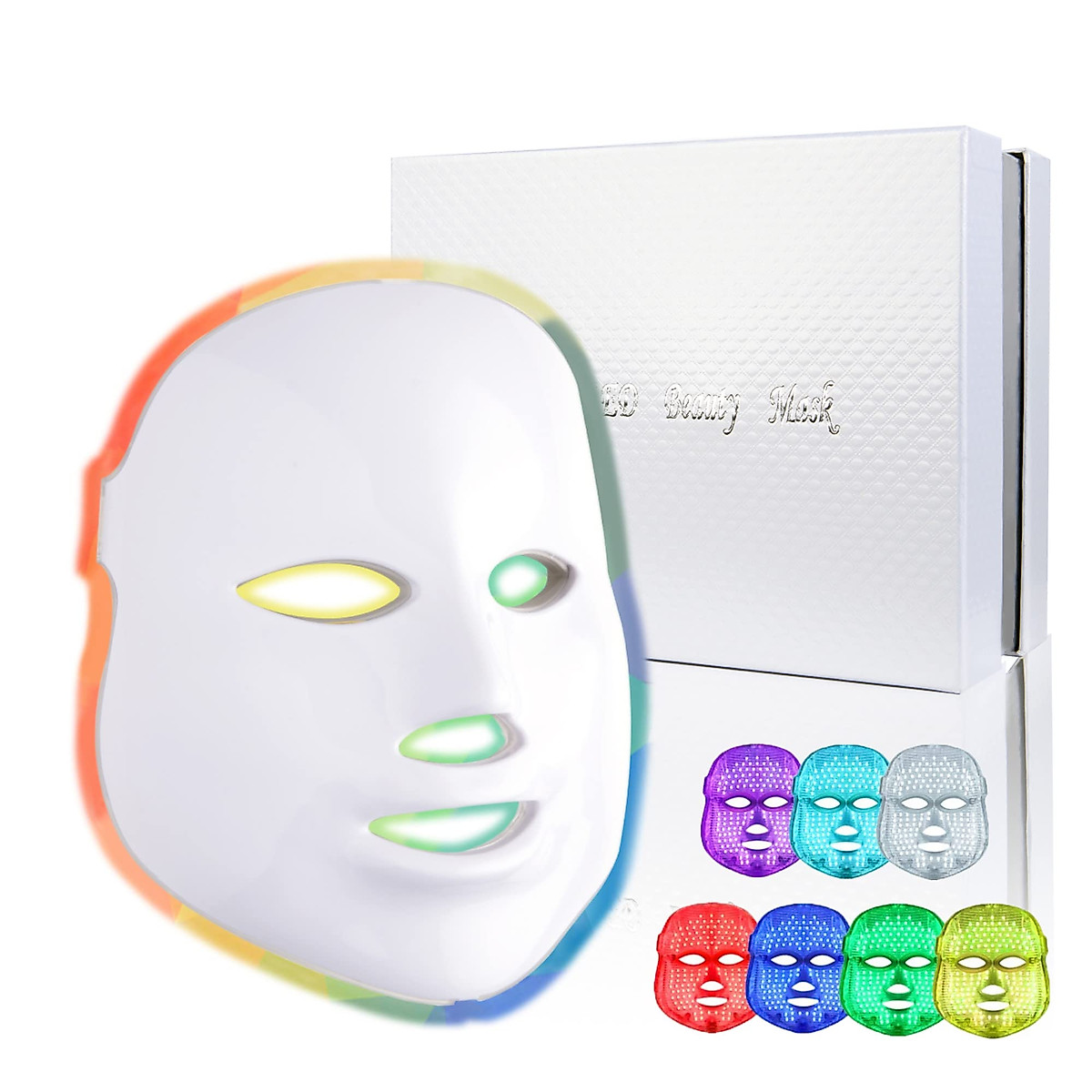 Houzzi LED-Face-Mask- Red & Blue Light Therapy Facial Skin Care Mask