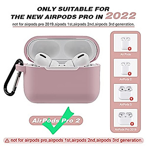LTDXYD for Airpods Pro 2nd Generation Case Cover 2022 with Keychain, Full Protective Silicone Skin Cover Shock-Absorbing Protective Accessories for Apple Latest AirPods Pro 2 Case (Pink)