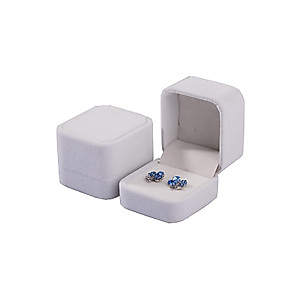 FAYADA Set of 2 White Velvet Ring Box Earring Case Jewelry Gift Boxes Wedding Valentine's Day Rings Gift Case