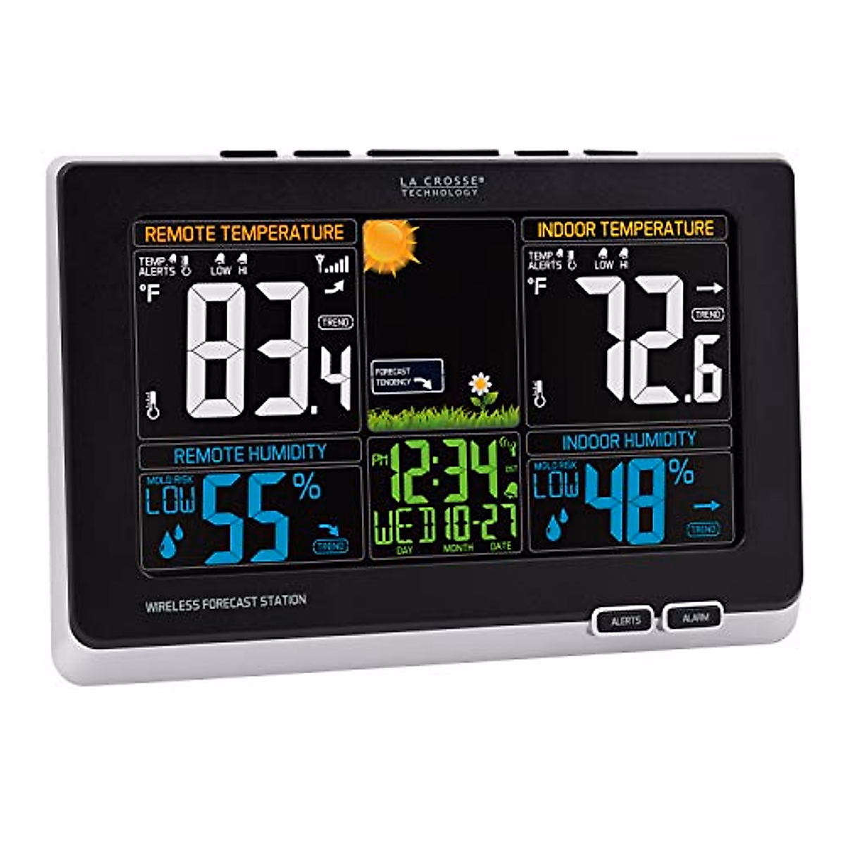 La Crosse Technology 308-1414MB-INT Wireless Color Weather Station with Mold Indicator, Black