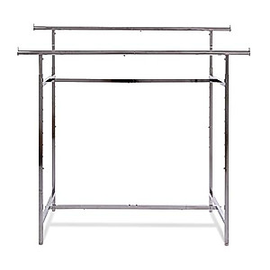 Econoco - Adjustable Double Bar Rectangular Hangrail Rack in Chrome