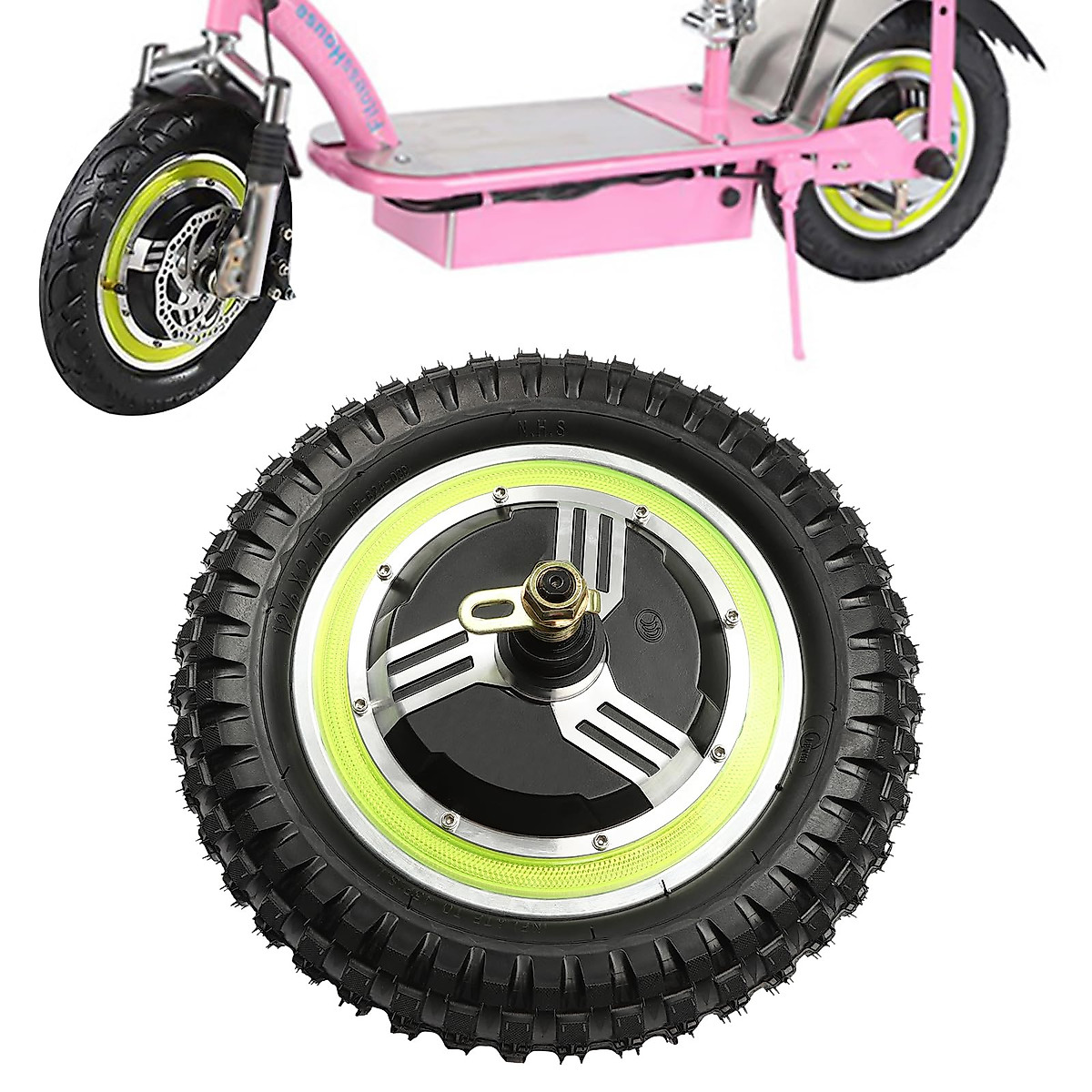 12 Inch Electric Bicycle Brushless Hub Motor 350W Gearless Cycling Hub Conversion Kit Electric Scooter E-Bike Hub Wheel (36V)