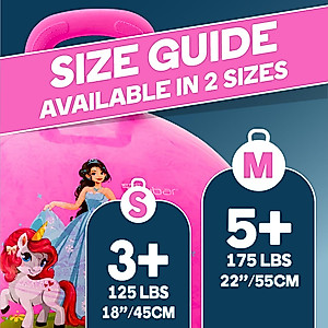 Flybar Hopper Ball for Kids - Bouncy Ball with Handle, Durable Bouncy Balls, Kangaroo Ball, Exercise Ball, Indoor and Outdoor Toy, Pump Included, Toddler Toys for Boys and Girls, Ages 3 and Up (Prn M)