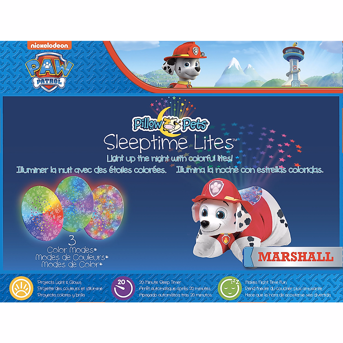Pillow Pets Paw Patrol Marshall Sleeptime Lites®️ 11" Stuffed Animal Plush Nightlight