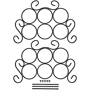 Southern Homewares 7-Bottle Minuet Free Standing Wine Rack w/Scroll Design for Kitchen Organization of Wine Spirit Bottles - ‎SH-10048