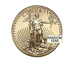 1986 - Present (Random Year) 1/4 oz American Gold Eagle Coin Brilliant Uncirculated (Type 1 or Type 2) in Original United States Mint Box with Certificate of Authenticity 22K $10 BU
