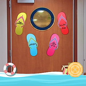 Kanayu 8 Pcs Cruise Door Magnets Cruise Door Magnetic Decorations Flip Flop Cabin Ship Hawaii Sea Car Fridge Magnet Stickers Decor for Summer Beach Carnival