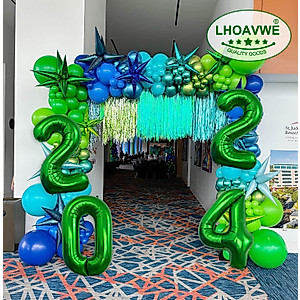 32 Inch 2024 Balloons Dark Green Number 2024 Balloons 2024 New Year Balloons For 2024 Christmas New Years Eve Festival Graduations Party Decorations Supplies