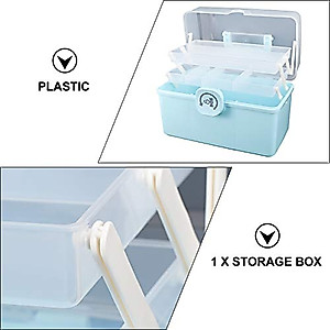 Tofficu Portable Medicine Box Organizer Storage Fold 3- Layer Large Medicine Cabinet Household Medicine Storage Box Medicine Chest Medication Chest Storage Container