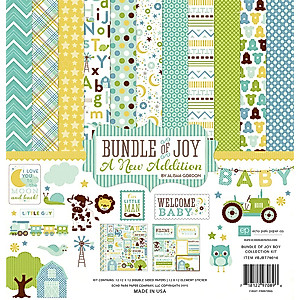 Echo Park Paper Company Bundle of Joy Boy 2 Collection Kit, Green, 12-x-12-Inch