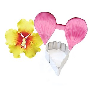 Carunke Gumpaste Hibiscus Petal Cutter & Veiner Set Fondant Cake Mould