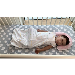 BaeBae Goods Premium Crib Sheets for Baby Boys and Girls, 3 Pack, Soft and Breathable Jersey Cotton Fitted Sheet Set, Grey and White, Cute Gender Neutral Nursery Mattress Bedding, Universal Fit