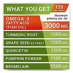 Allergy Relief Dog Treats w/Omega 3 + Pumpkin + Enzymes + Turmeric - Itchy Skin Relief - Immune & Digestive Supplement - Skin & Coat Health - Anti-Itch & Hot Spots -Made in USA - Chicken Flavor Chews