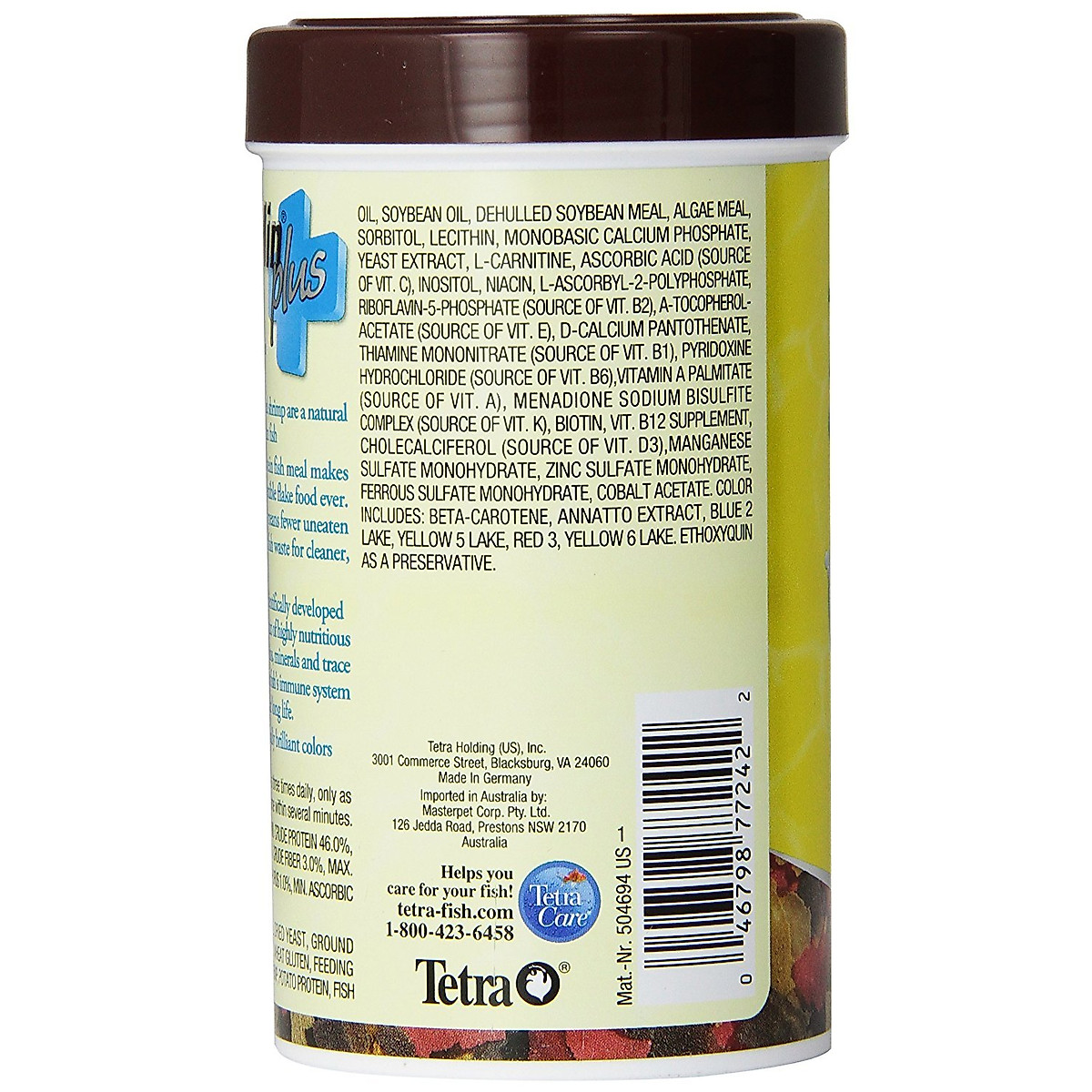 Tetra TetraMin Plus Tropical Flakes 2.2 Ounces, Nutritionally Balanced Fish Food, With Added Shrimp