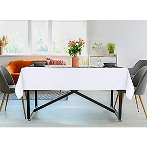 Utopia Kitchen Rectangle Table Cloth 2 Pack [60x102 Inches, White] Tablecloth Machine Washable Fabric Polyester Table Cover for Dining, Buffet Parties, Picnic, Events, Weddings and Restaurants