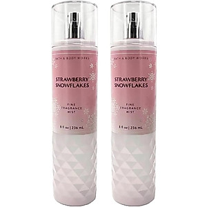 Bath & Body Works Strawberry Snowflakes Fine Fragrance Body Mist Gift Set 8 oz Pack Lot of 2 (Strawberry Snowflakes) 8 Fl Oz (Pack of 2) 16 Fl Oz