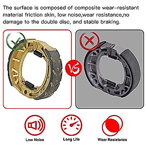 GREHUA CG125 105mm Drum Brake Shoes Pads Chain Tensioner Adjuster Kit for 212cc 196cc 6.5hp Coleman BT200X CT200U Trail 200 CT200U-EX Baja Warrior MB165 Massimo MB200 CRF70 Motorsports Mini Bike Parts