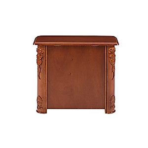 Powell Woodbury Mahogany Bed Step with Storage, Information, Lightly Distressed Woodbury Mahogany, 20 x 17.75 x 17.25