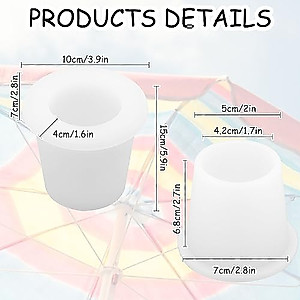 2Pcs Patio Table Umbrella Hole Ring Plug, Pool Umbrella Sleeve Stabilizer Cone Wedge, Silicone Umbrella Table Ring Hole Insert for 2-2.5 Inch Table Hole or 1.5 Inch Pool Umbrella Adapter (White)
