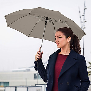 The Spectrum Popular Style 42" Automatic Open Compact Travel Umbrella for Rain, Wind & Sun, Sturdy Lightweight Small Portable Stick Umbrella for Men and Women, Grey